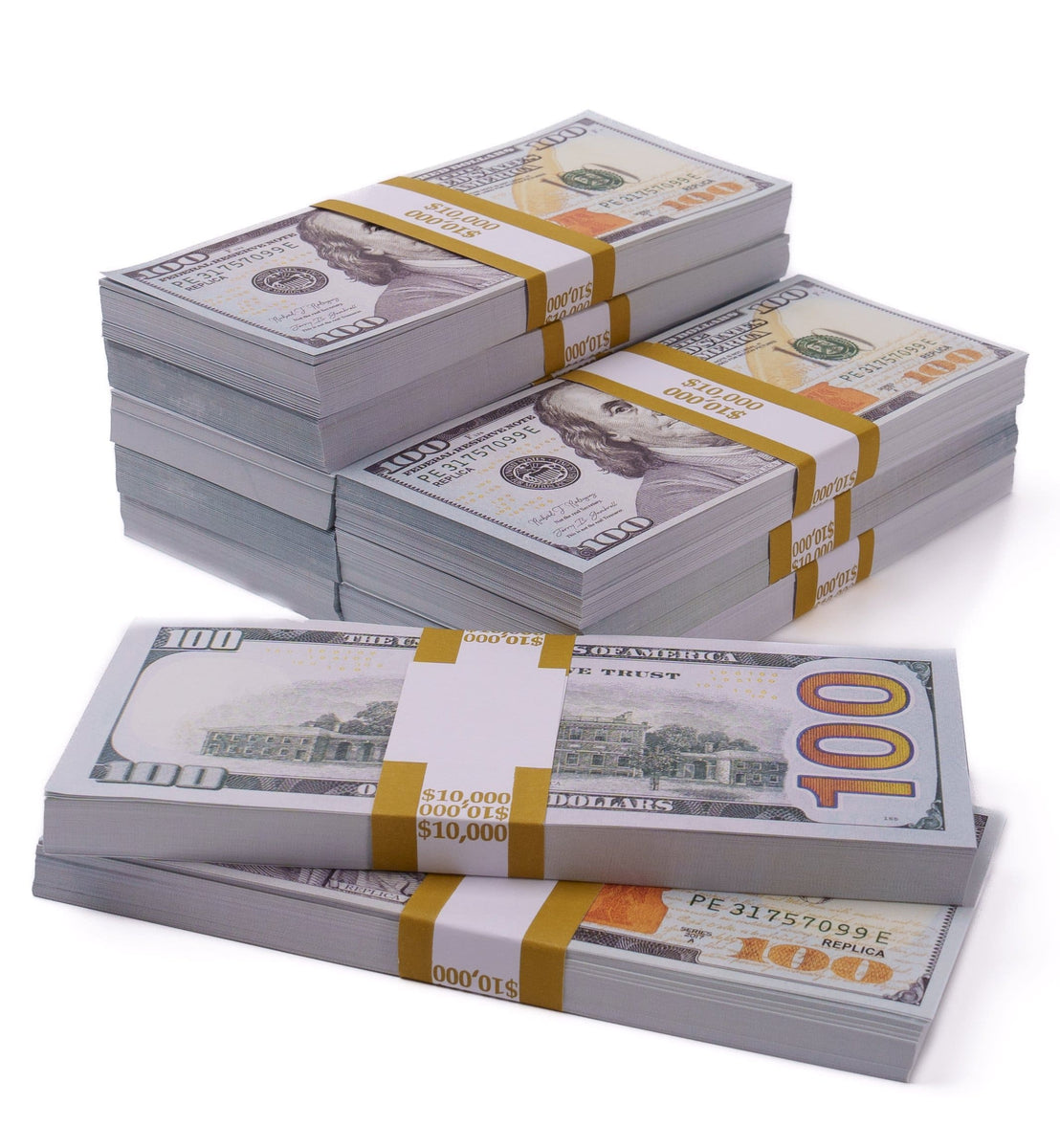 $100,000 Prop Money (10 Stacks of $100 Bills, New Series) - BuzzProps