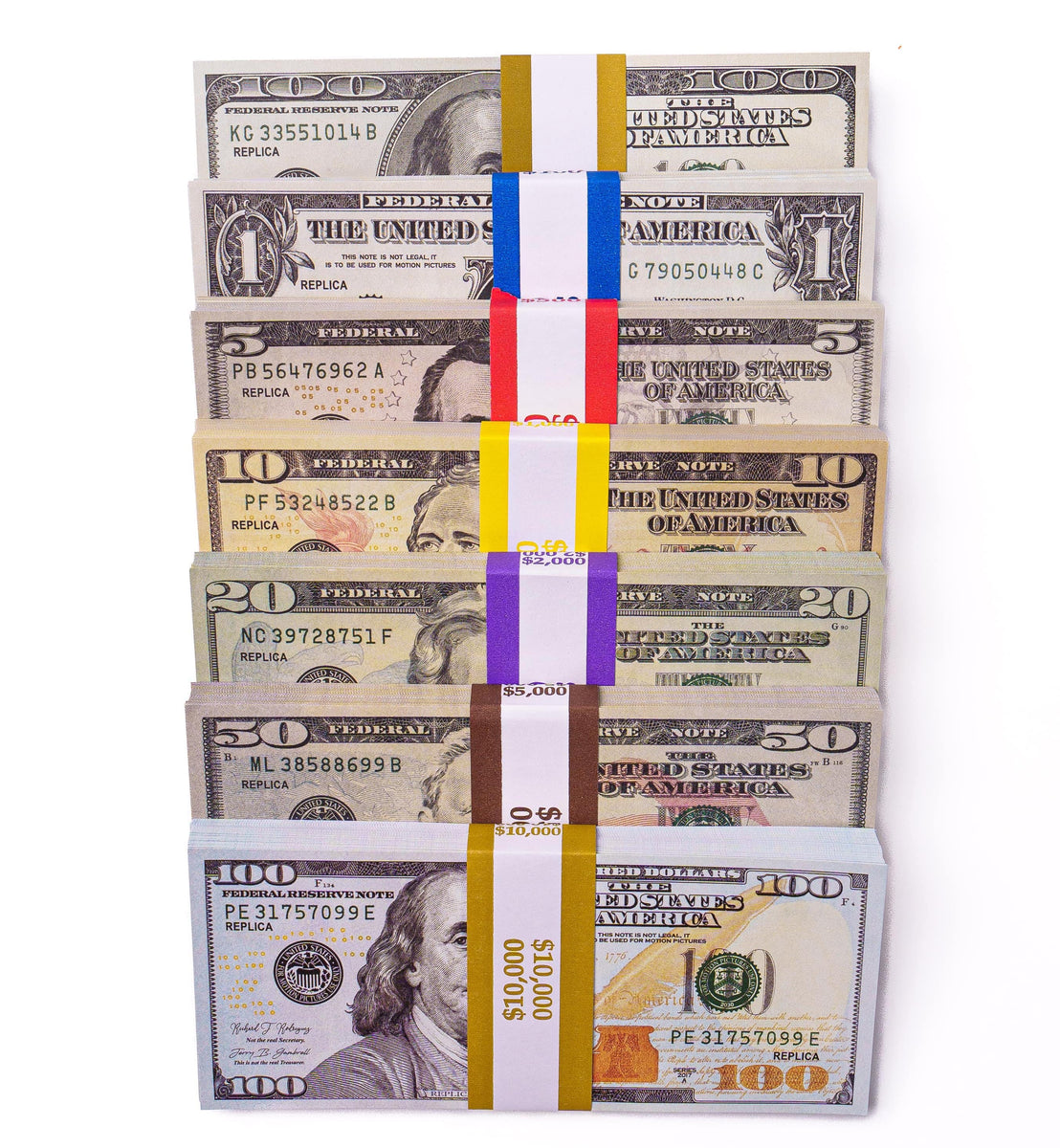 $28,600 Prop Money (7 Mixed Stacks of All Denominations) - BuzzProps