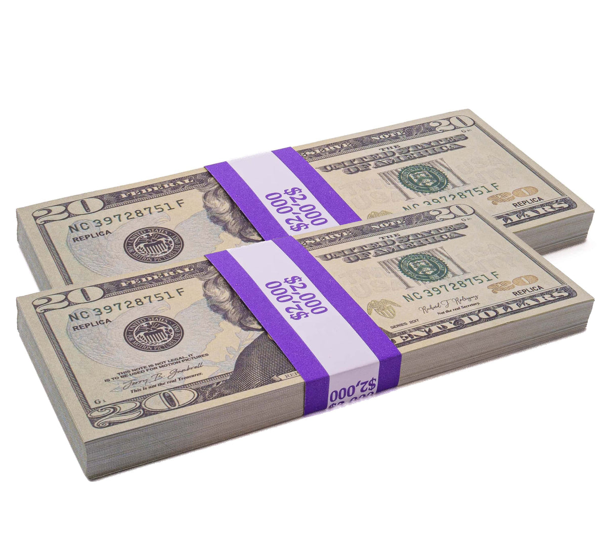 $4,000 Prop Money (2 Stacks of $20 Bills, New Series) - BuzzProps
