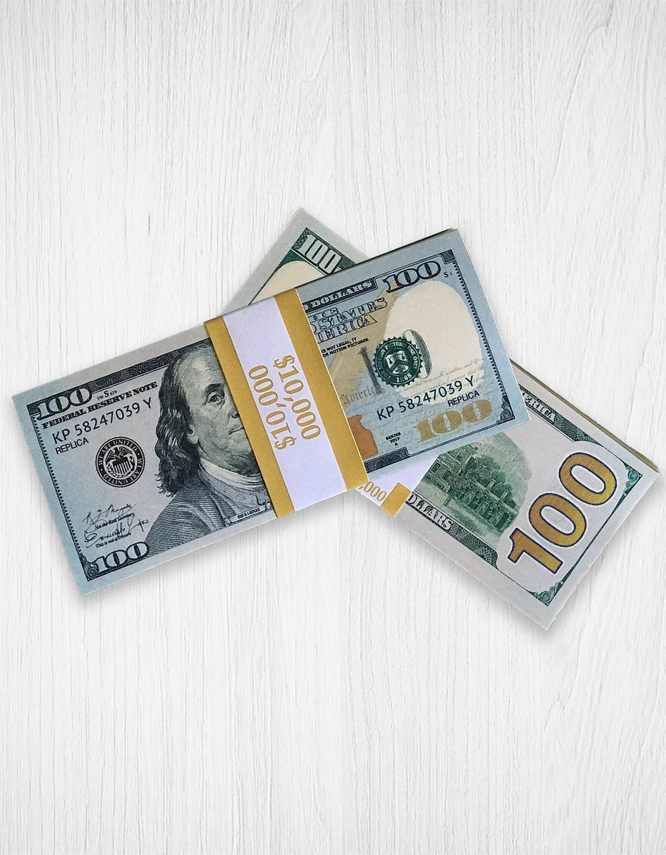 $10,000 Prop Money (1 Stack of $100 Bills, New Style) - BuzzProps